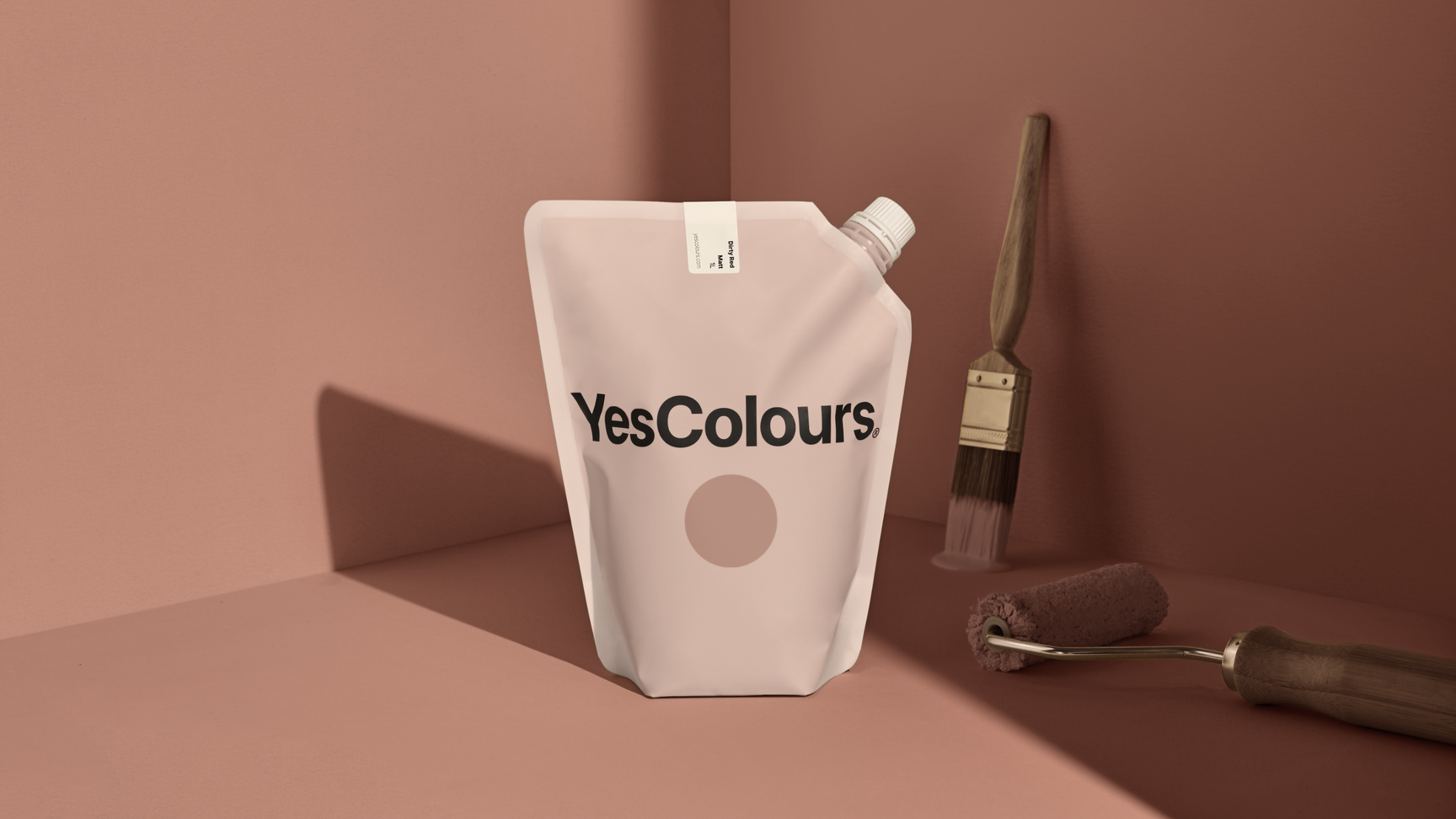 YesColours | Dirty Red Matt Emulsion Interior Wall Paint | YesColours