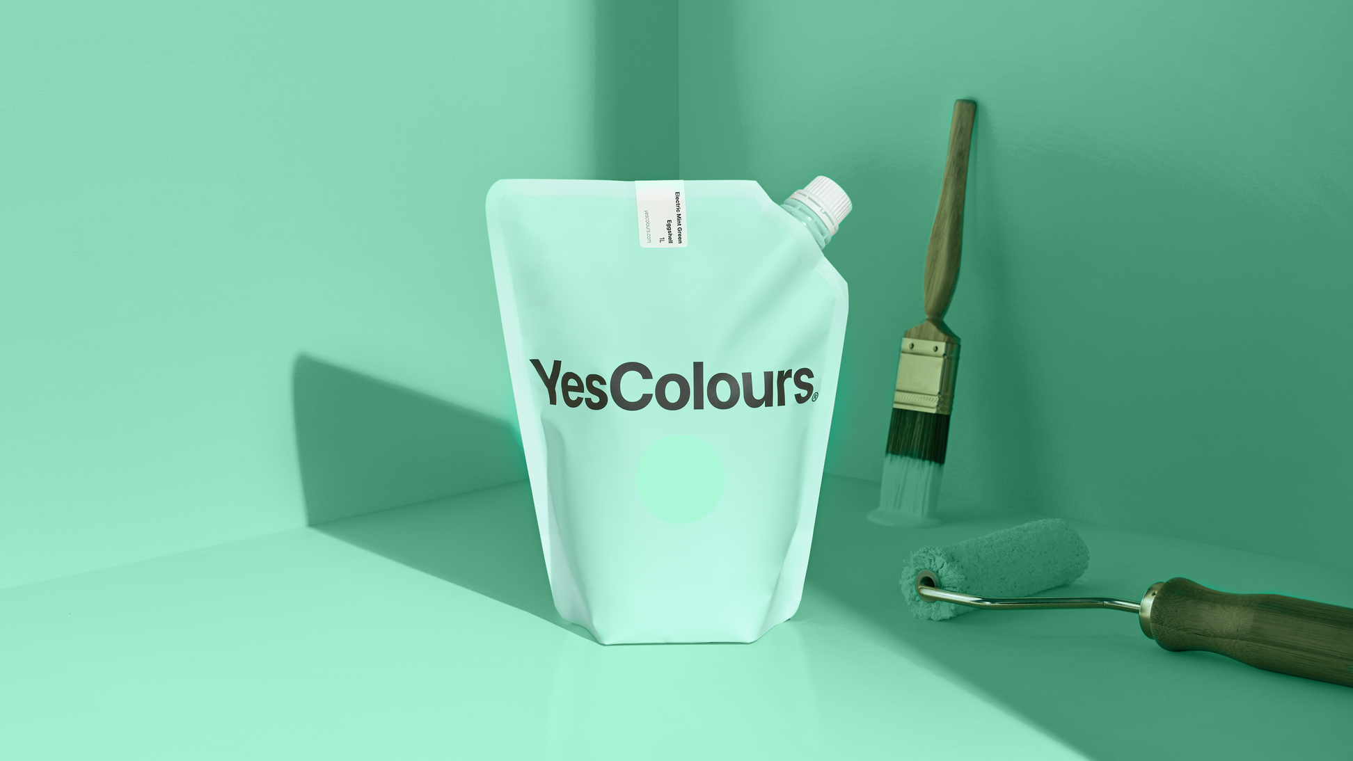 YesColours | Electric Mint Green Eggshell Interior Wall Paint | YesColours