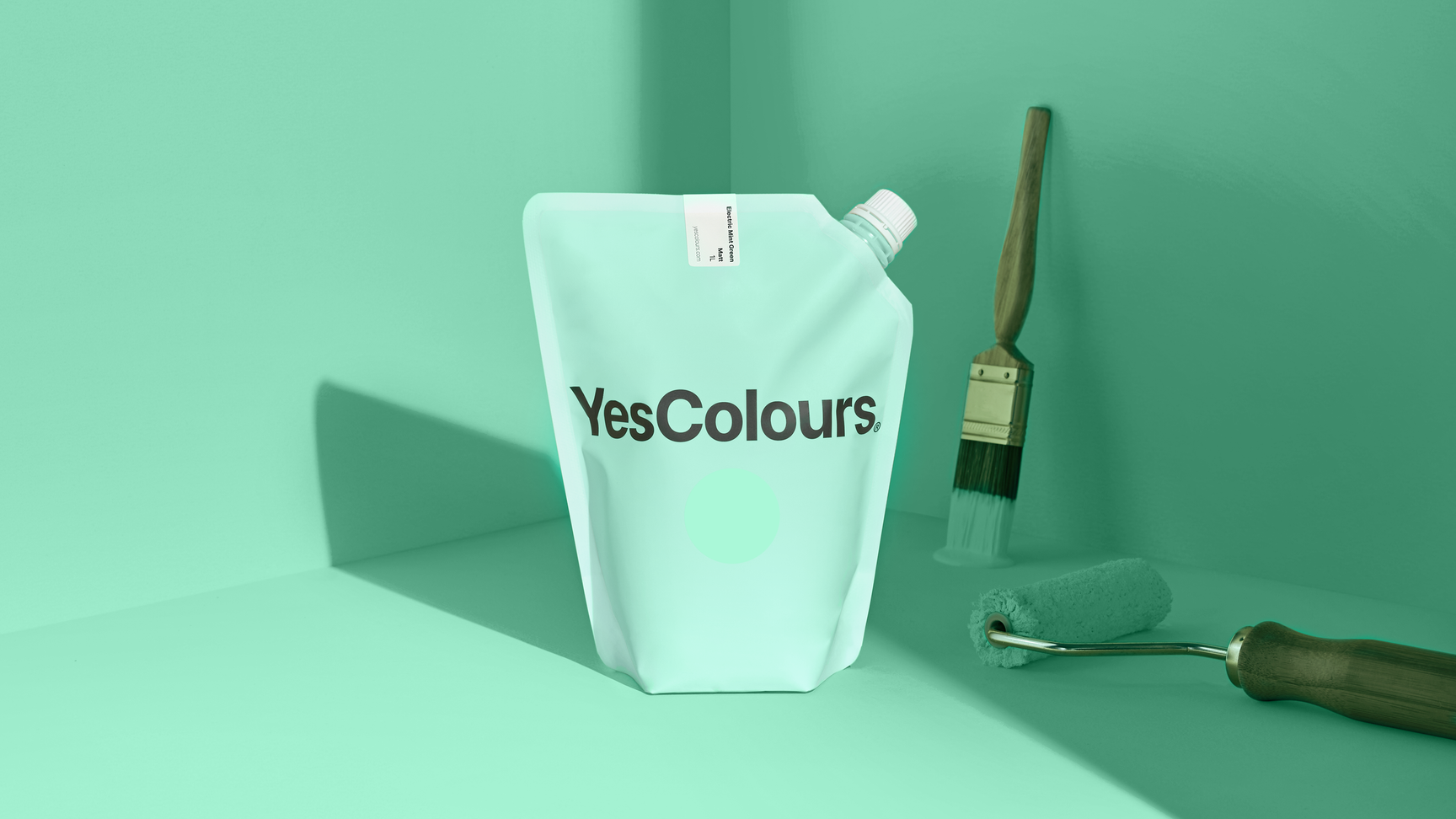 YesColours | Electric Mint Green Matt Emulsion Paint | Eco Paint by ...