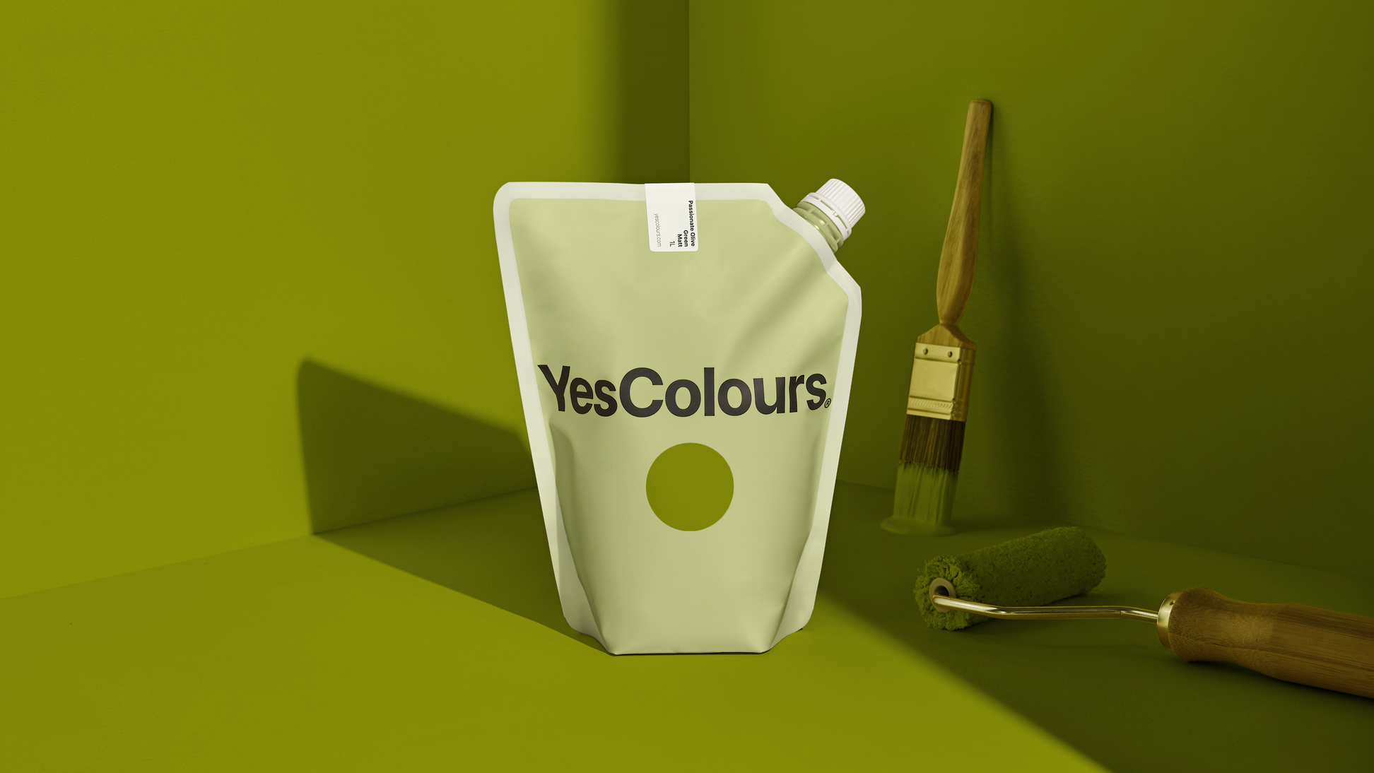 YesColours | Passionate Olive Green matt emulsion paint